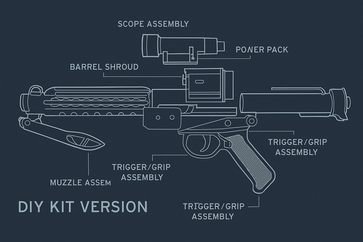 E-11 Stormtrooper Blaster Replica – Screen-Accurate Prop – Outer Rim Props